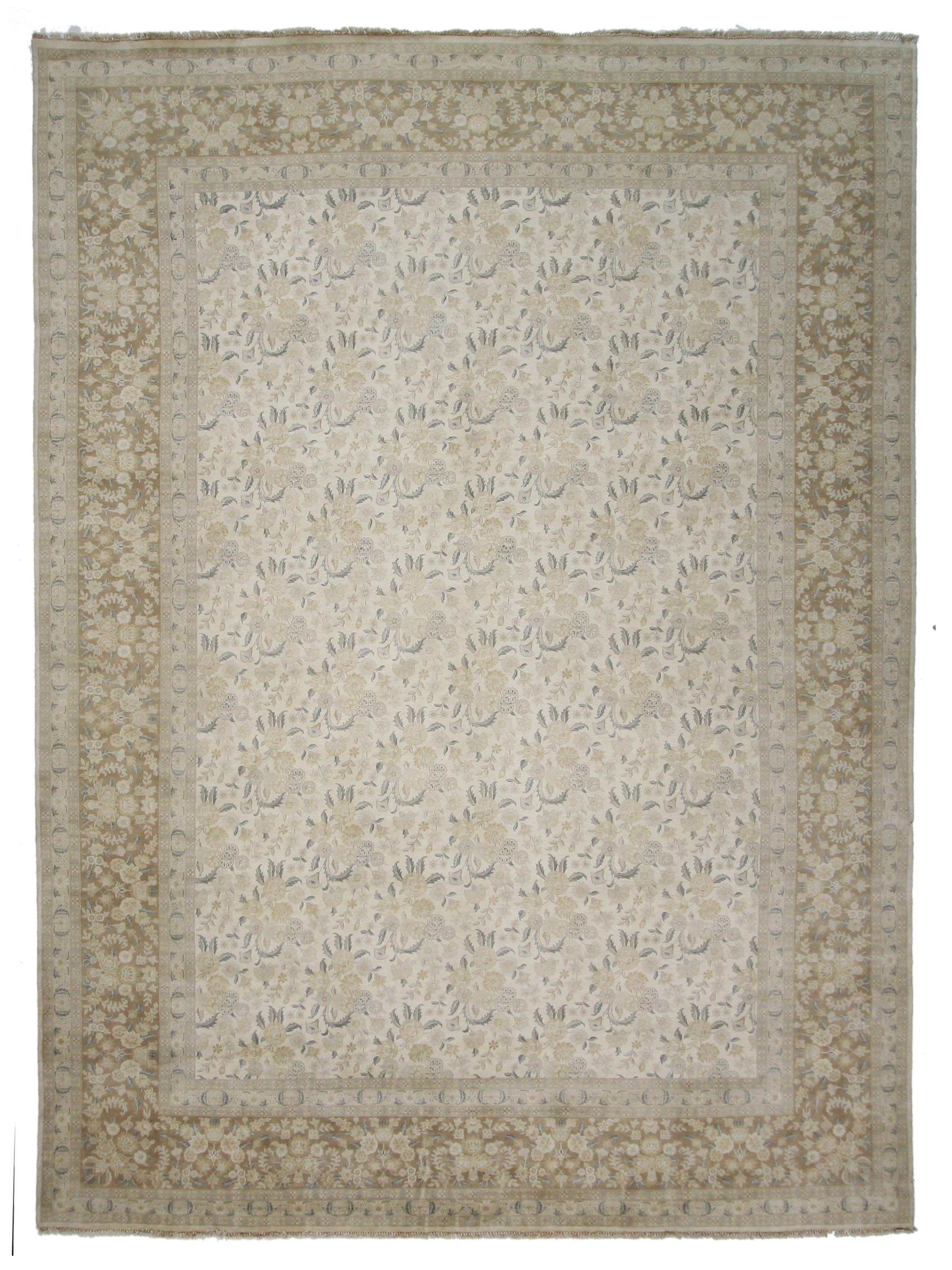 Pacific Classic 29349 Ivory Brown Traditional Hand Knotted Rug ...