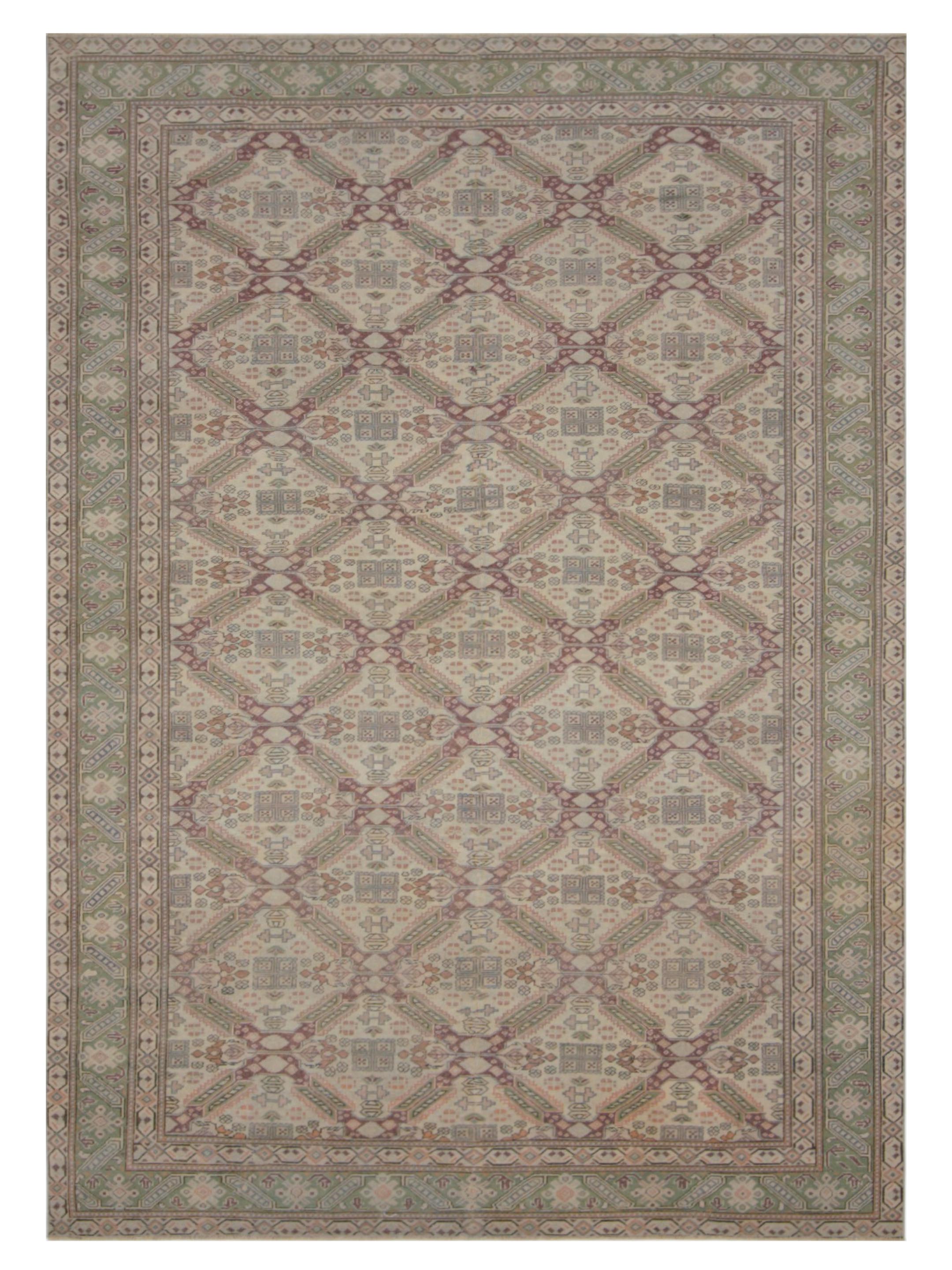 Pacific Kayseri 43006 Ivory Green Traditional Hand Knotted Rug ...