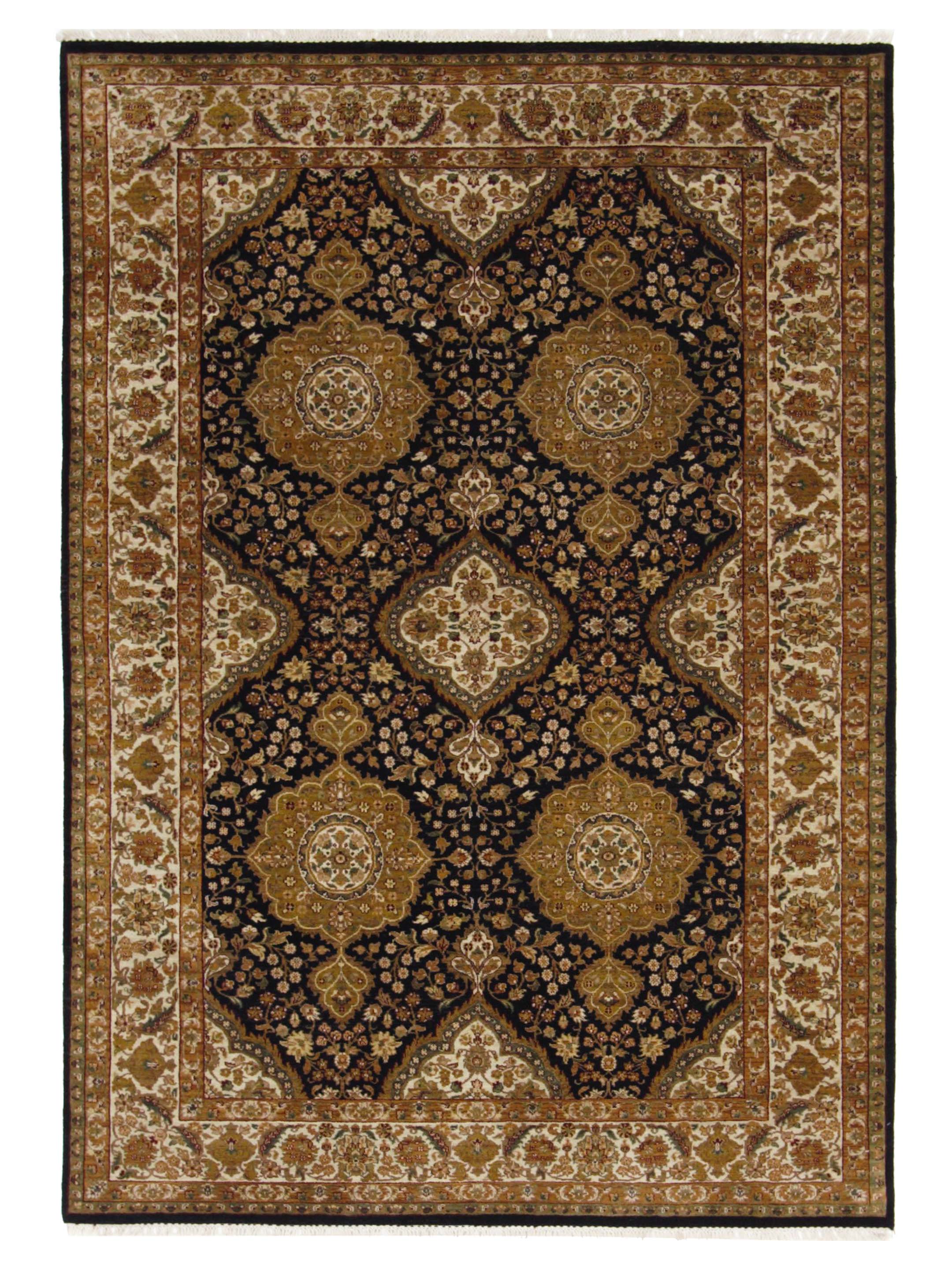 Pacific Jaipur 66917 Black Black Traditional Hand Knotted Rug – Pacific ...