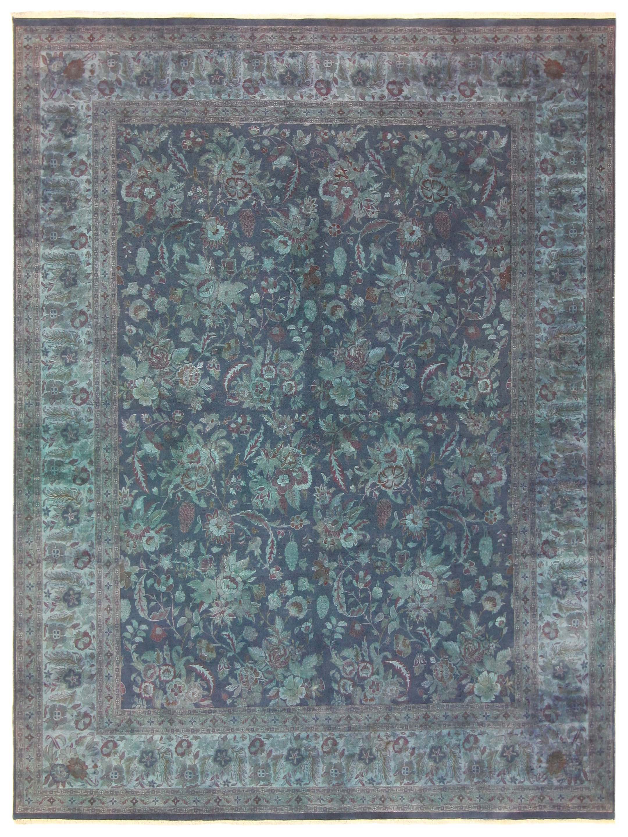 Pacific Classic Overdyed 67397 Ivory Mint Traditional Hand Knotted Rug ...